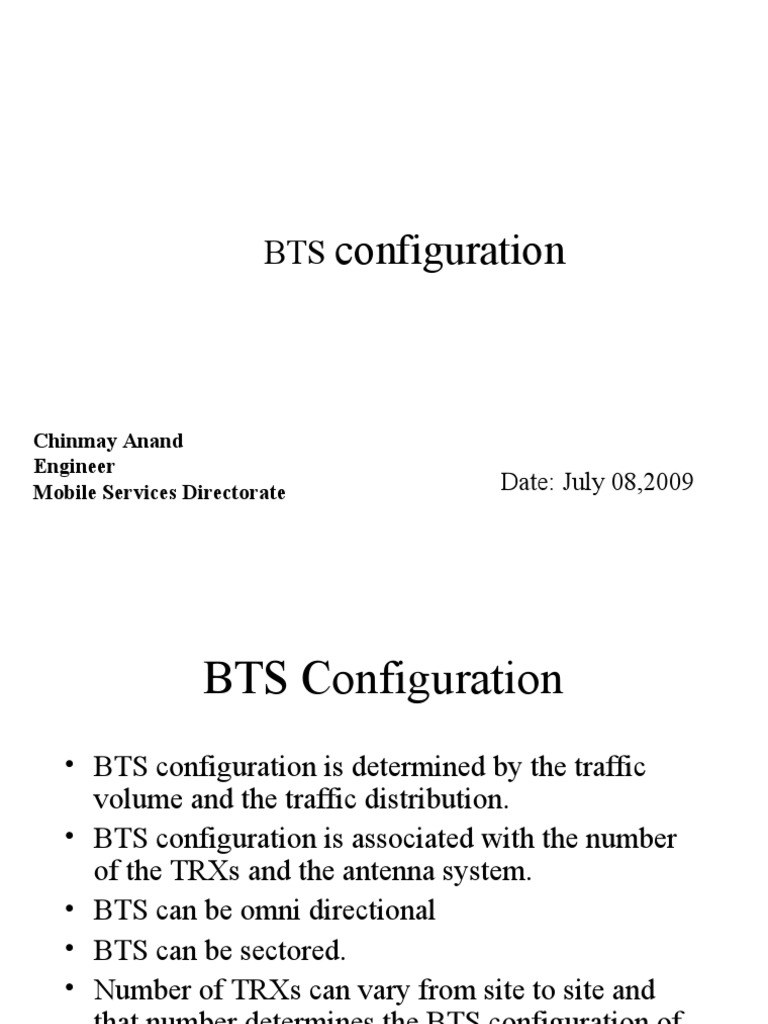 BTS Configuration | PDF | Amplifier | Broadcasting