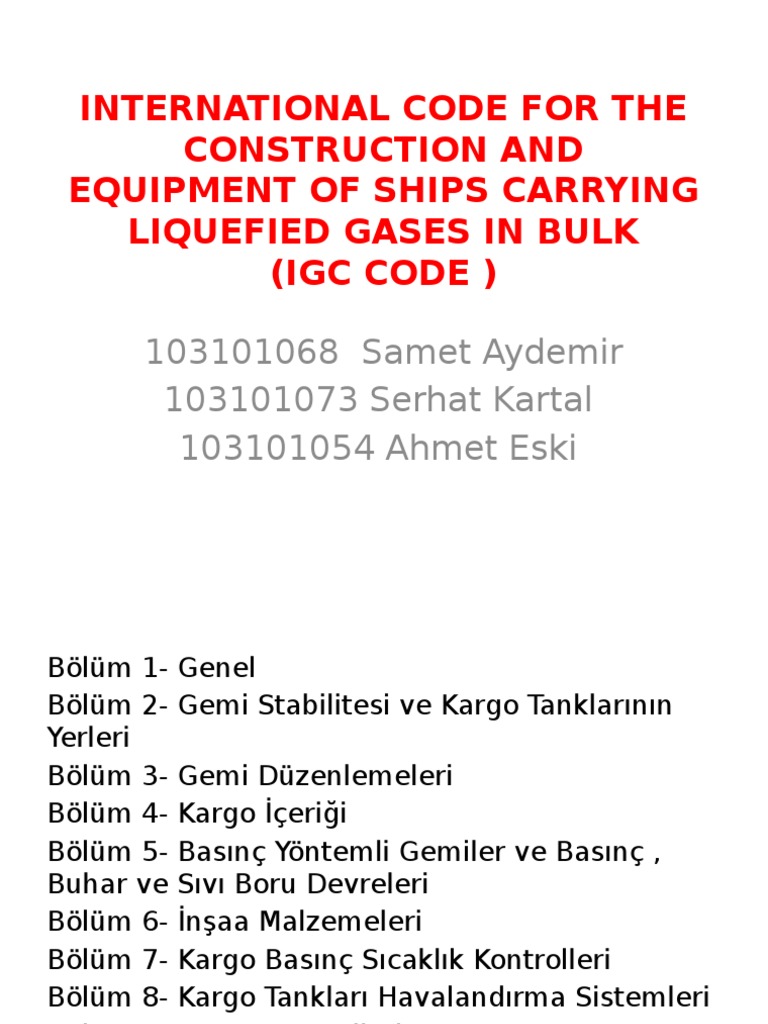 Igc Code | PDF