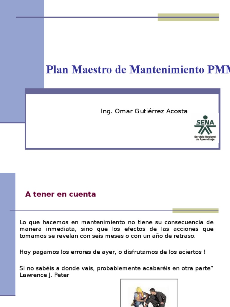 Plan Maestro de Mantenimiento PMM | PDF | Bomba | Business