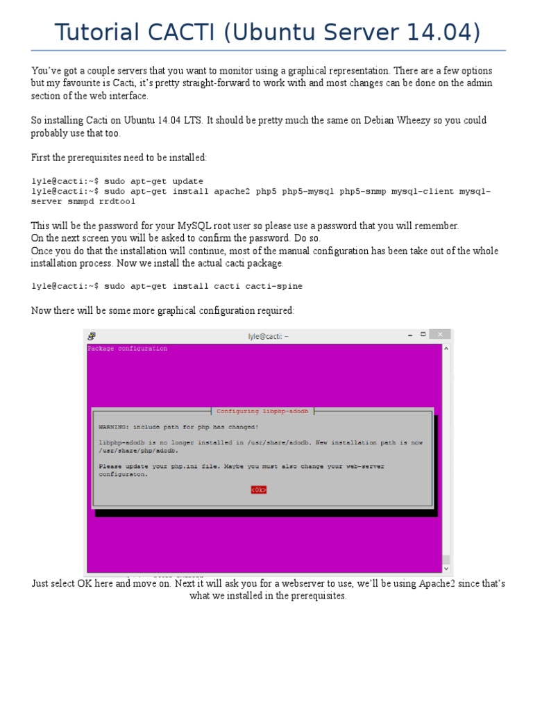 Tutorial Cacti | PDF | Sudo | Password