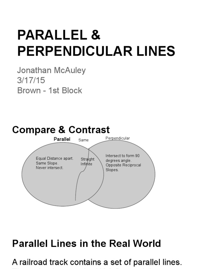 Parallel & Perpendicular Lines Project | PDF | Language Arts ...