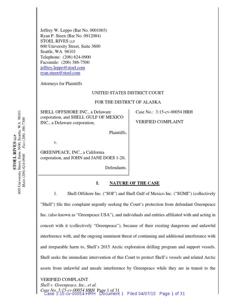Shell Complaint | PDF | Royal Dutch Shell | Tort