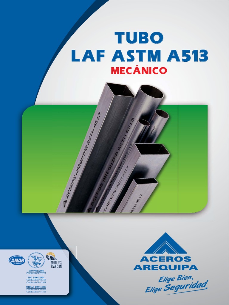 Tubos LAF ASTM A513: Especificaciones | PDF | Tecnología