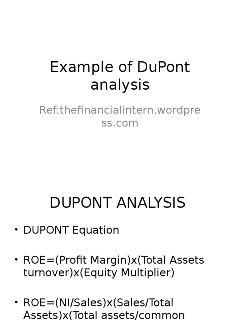Du Pont Analysis | PDF | Pepsi | Economics