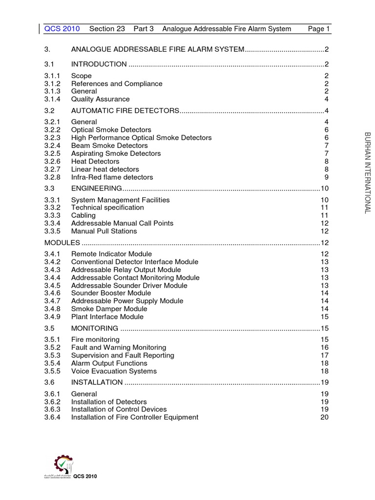 Part 23.03 Analogue Addressable Fire Alarm System | PDF | Relay | Smoke