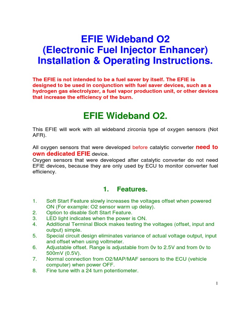 EFIE Wideband O2 (Electronic Fuel Injector Enhancer) Installation ...