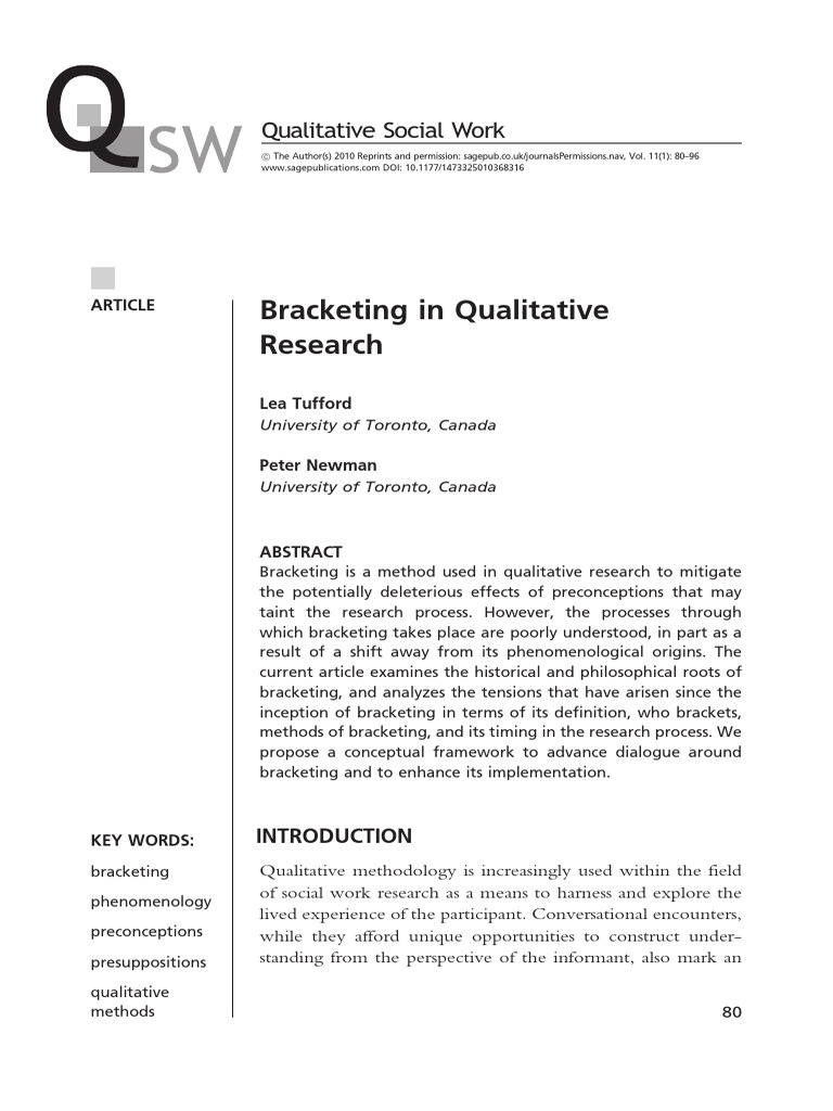Bracketing in Qualitative Research | PDF | Qualitative Research ...