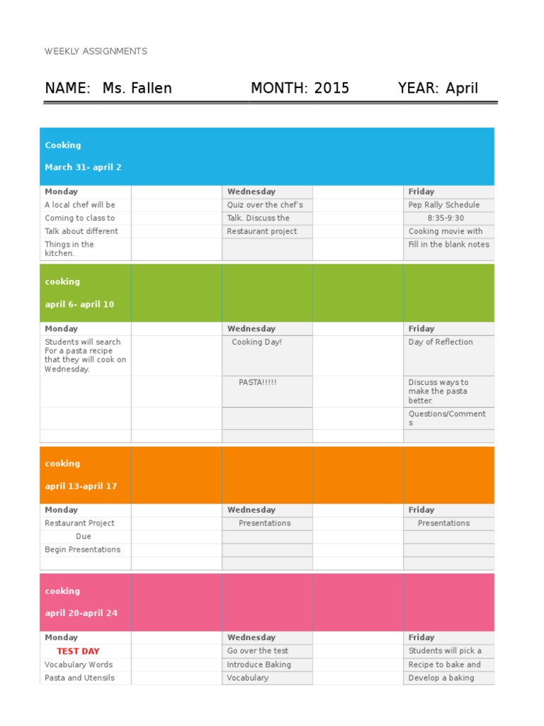 Weekly Assignments | PDF