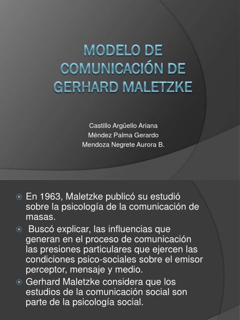 Modelo Comunicativo de Maletzke | PDF | Sicología | Comunicación
