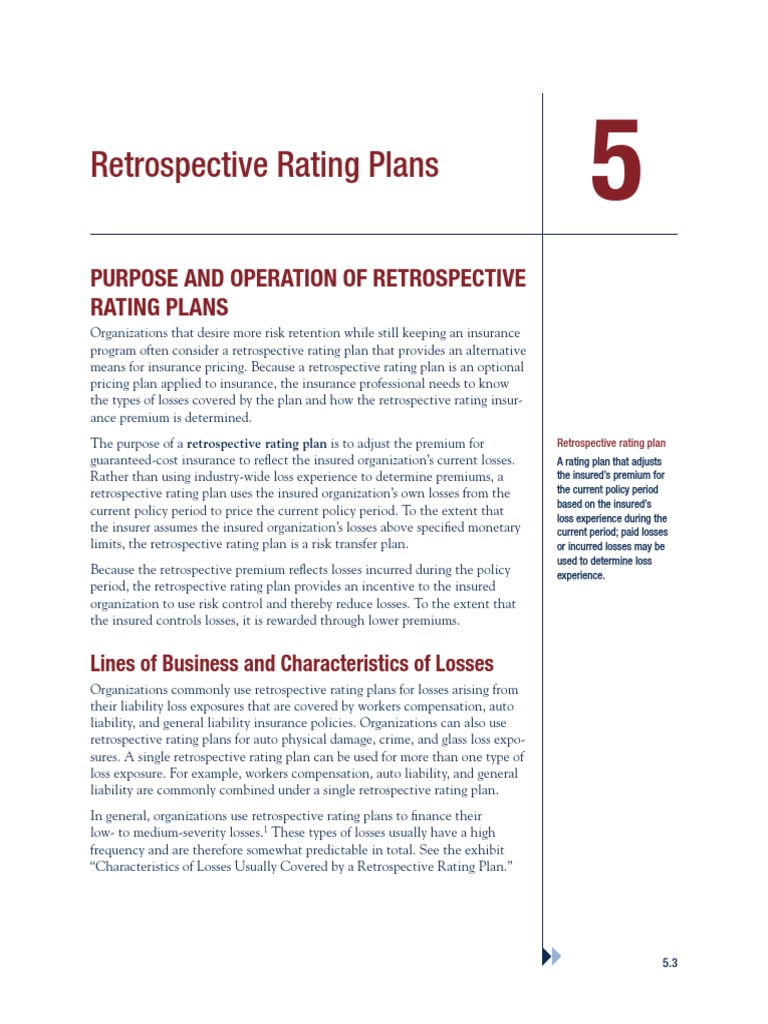 Purpose and Operation of Retrospective Rating Plans | PDF | Workers ...