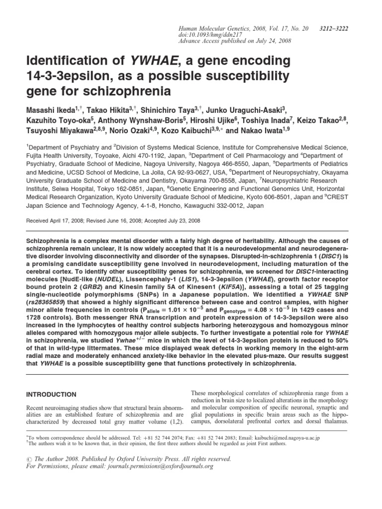 Gen Schizop | PDF | Single Nucleotide Polymorphism | Gene Expression