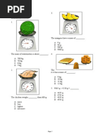 Measurement – Mass (Weight) Class 3 Worksheet | PDF | Kilogram | Gram