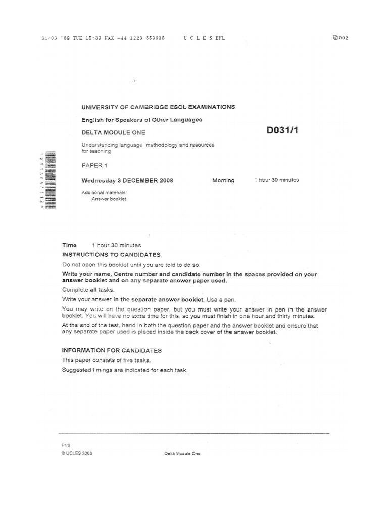 Delta Module 1 Dec 08 Exam | PDF
