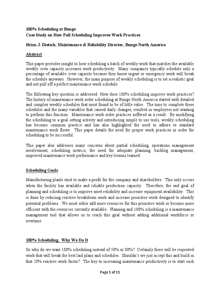 100% Scheduling Case Study | PDF | Scheduling (Computing) | Reliability Engineering