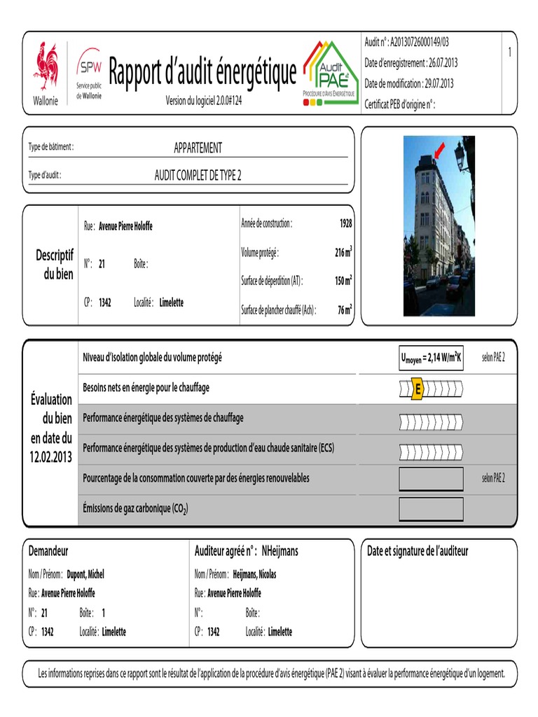 Exemple Rapport Audit | PDF | Isolation thermique du bâtiment | Univers physique