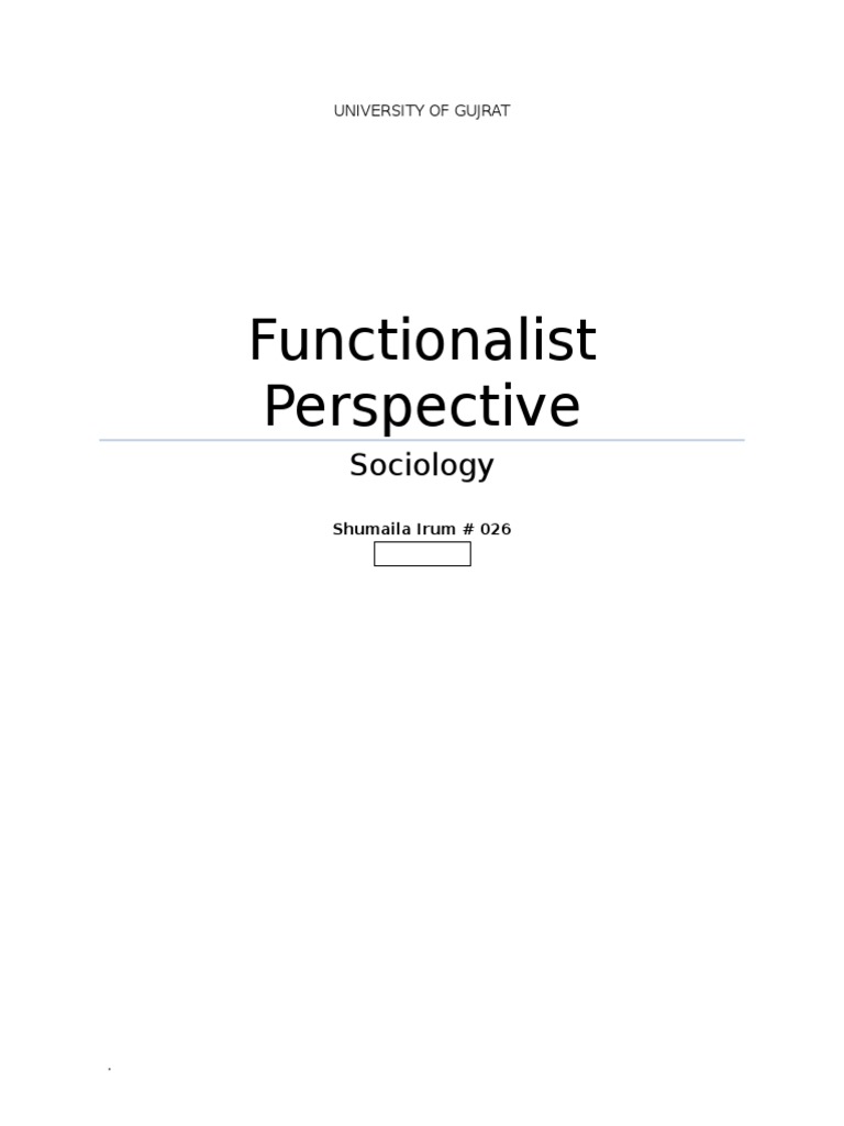 What Is The Functionalist Perspective in Sociology | PDF | Sociology ...