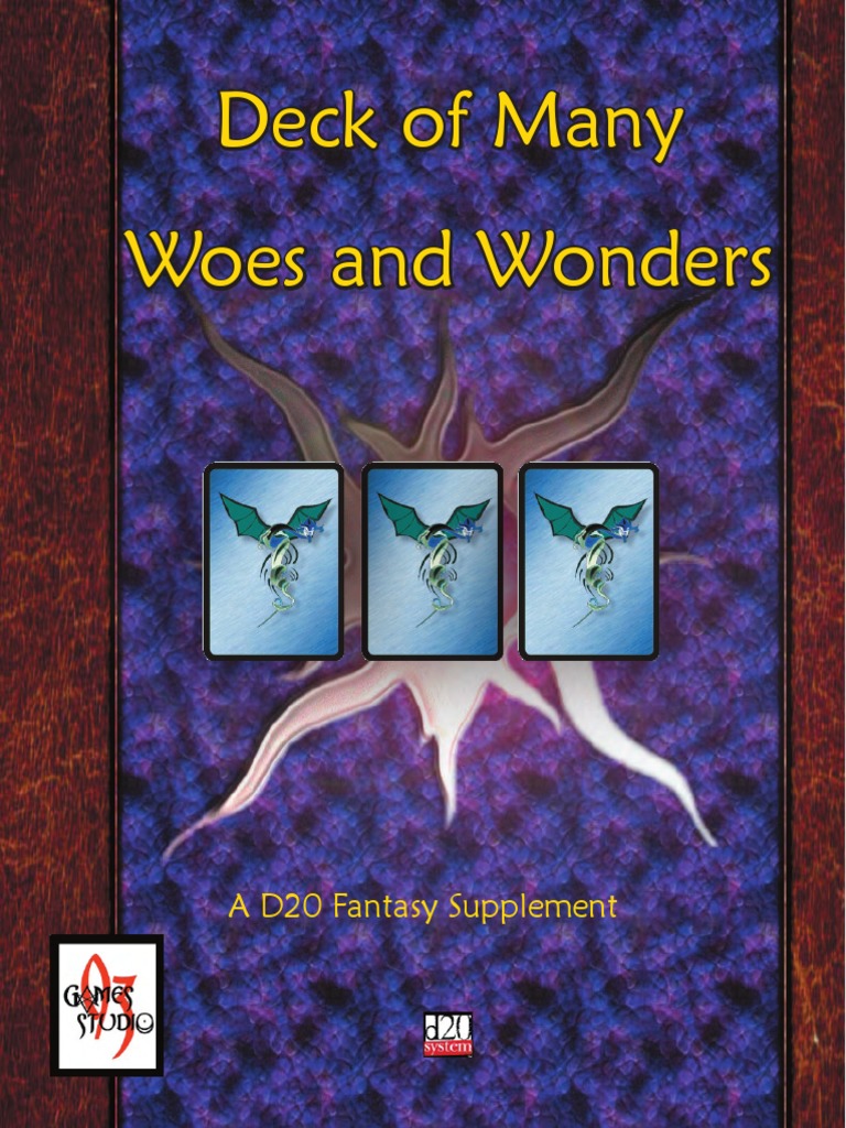 d20 93 Games Studio Deck of Many Woes and Wonders | PDF | D20 System ...