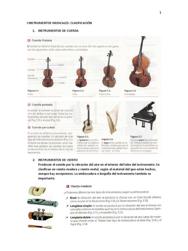 Unidad 5. Instrumentos Musicales | PDF | Arte