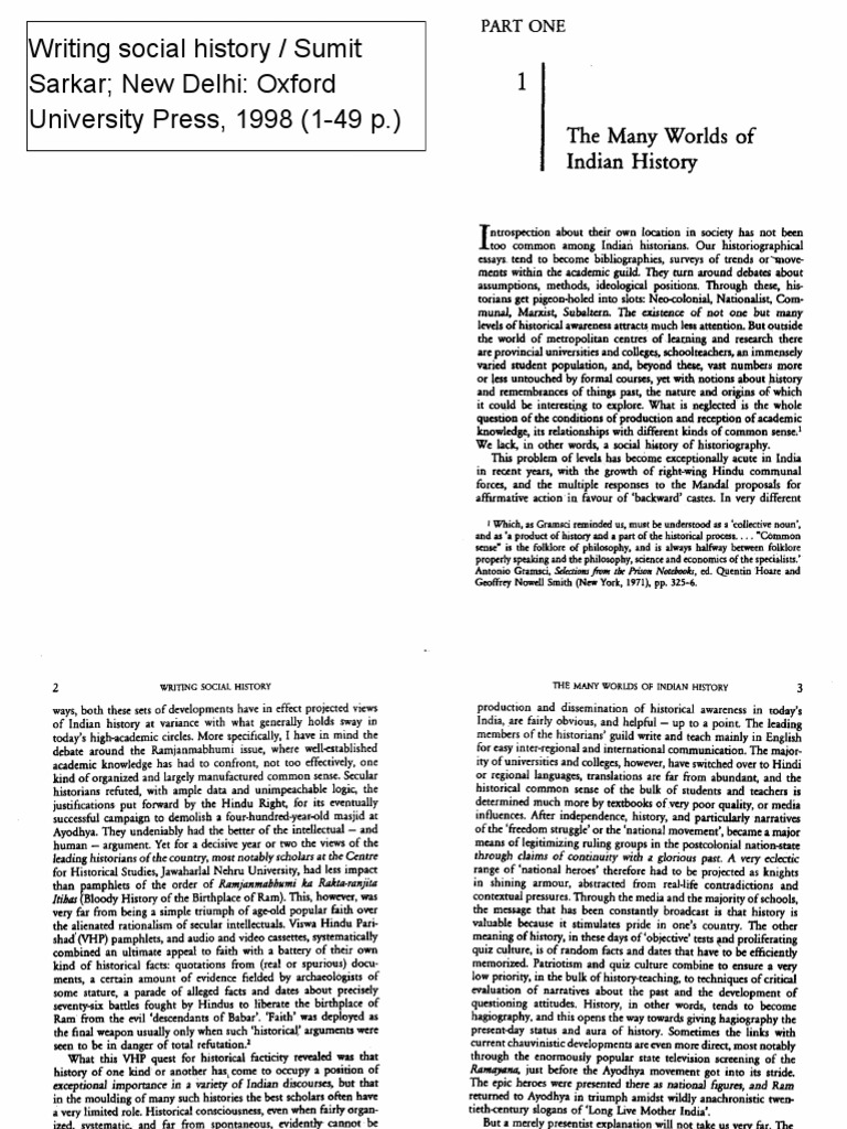 Sumit Sarkar | PDF | Historiography | Time