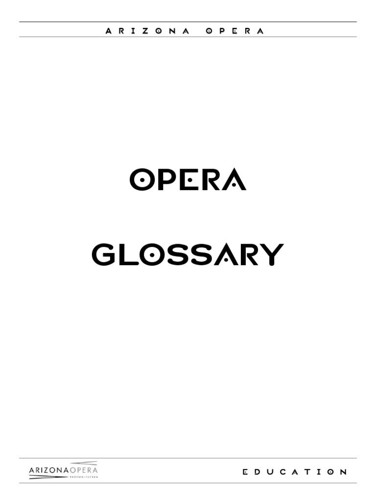 Opera Glossary | Download Free PDF | Opera | Singing
