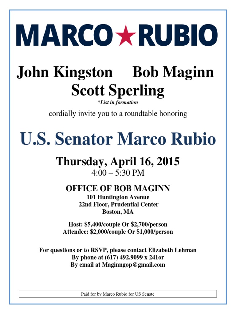 Exclusive Roundtable with Sen. Rubio | PDF | Religion & Spirituality