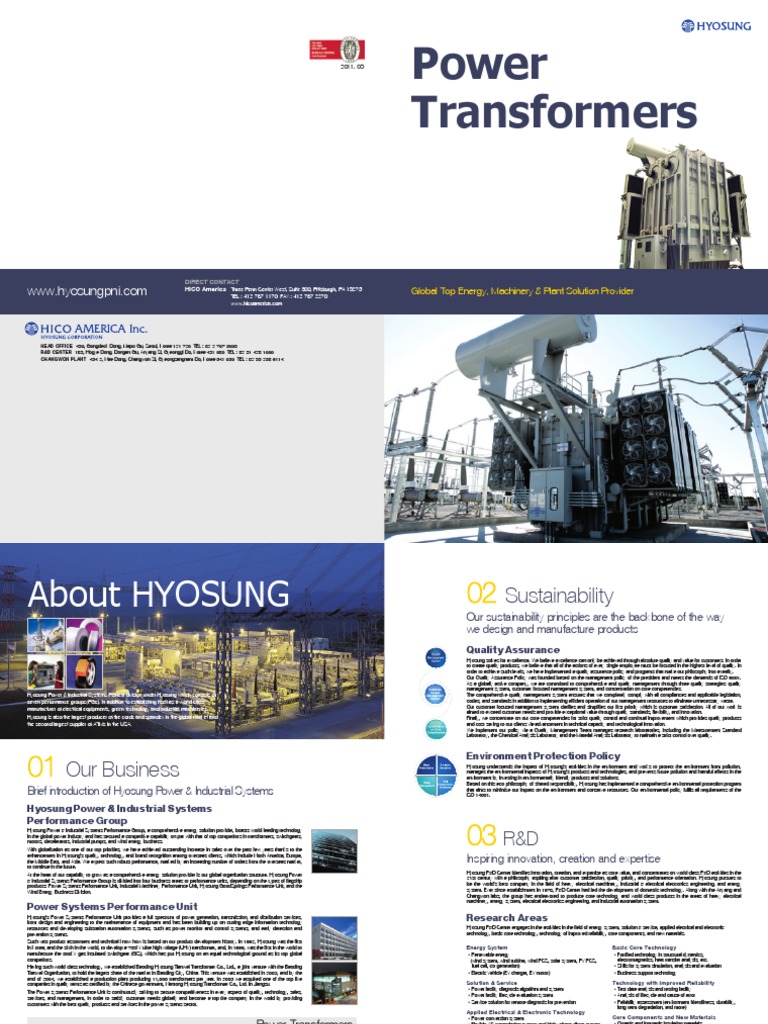 HICO Power Transformer Catalog | PDF | Transformer | Inductor