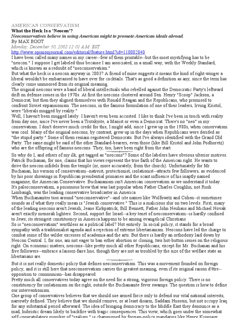 What The Heck Is A Neocon | Download Free PDF | Neoconservatism ...