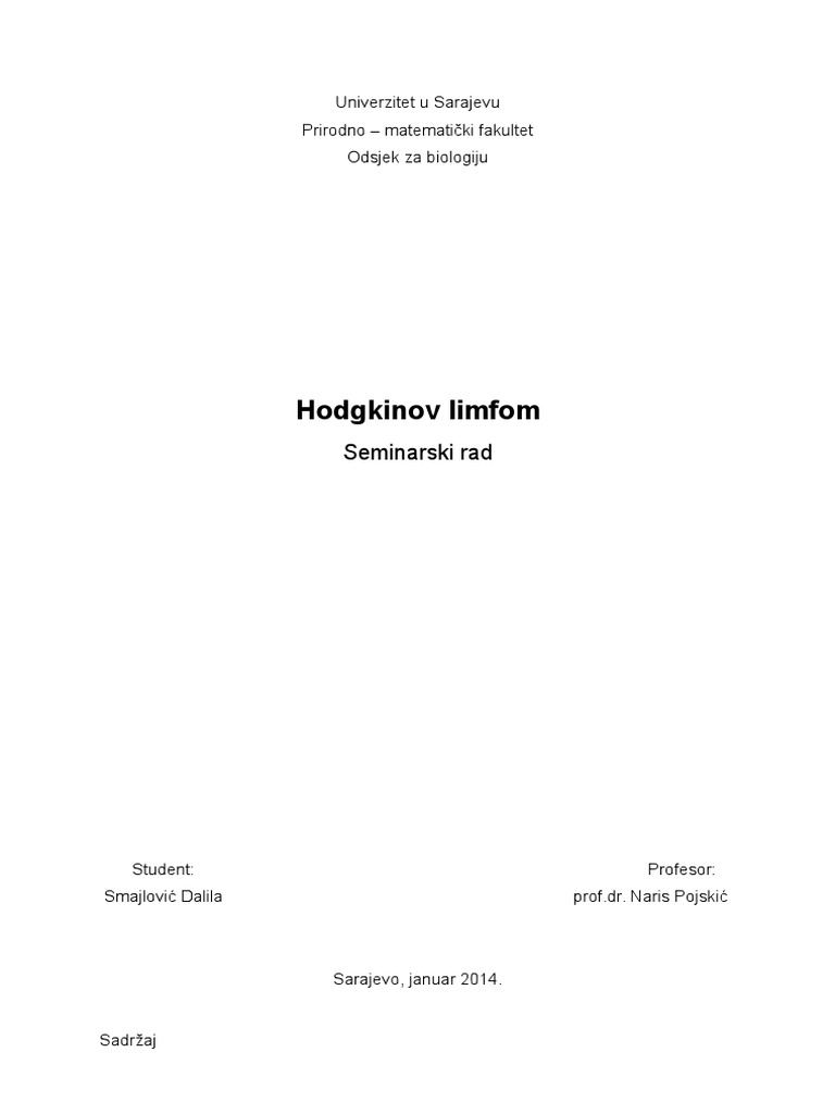 Hodgkinov Limfom | PDF
