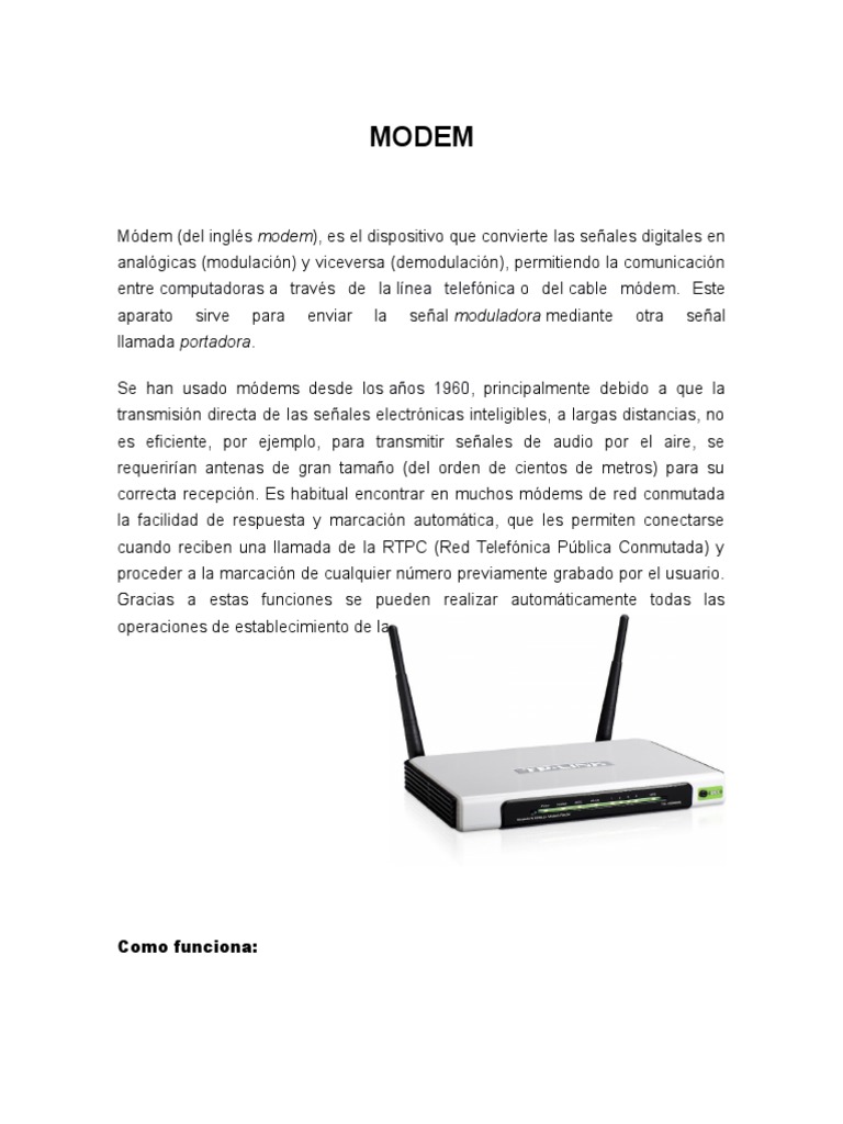 Modem | PDF | Módem | Equipo de telecomunicaciones