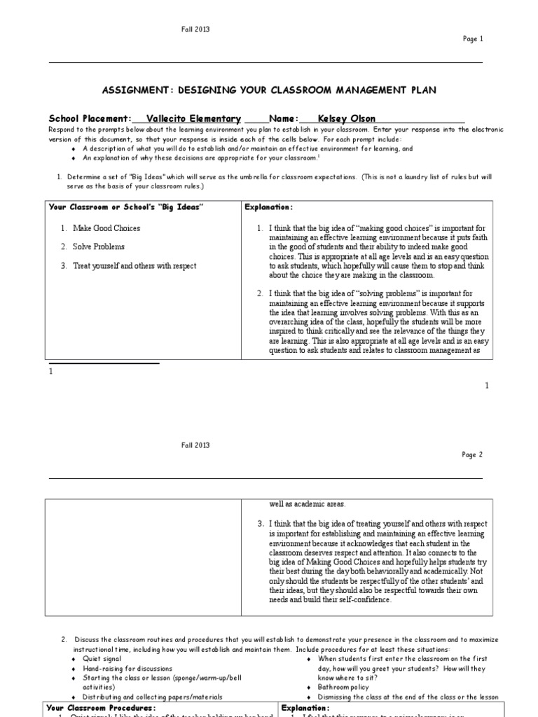 Classroom Management Blueprint | PDF | Classroom Management | Classroom