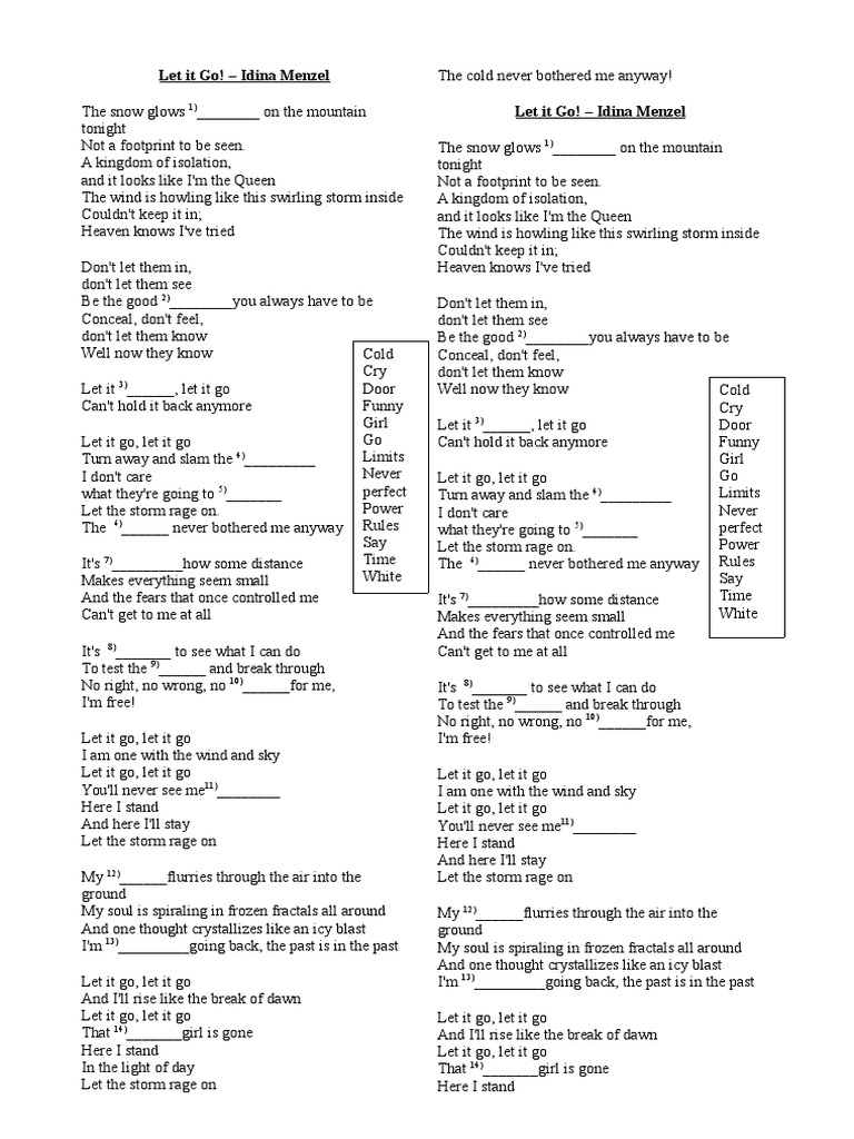 Let It Go! - Idina Menzel Let It Go! - Idina Menzel | PDF | Leisure