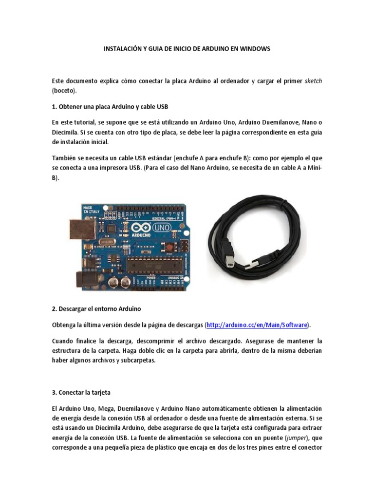 Instalación de Arduino en Windows | PDF | USB | Arduino