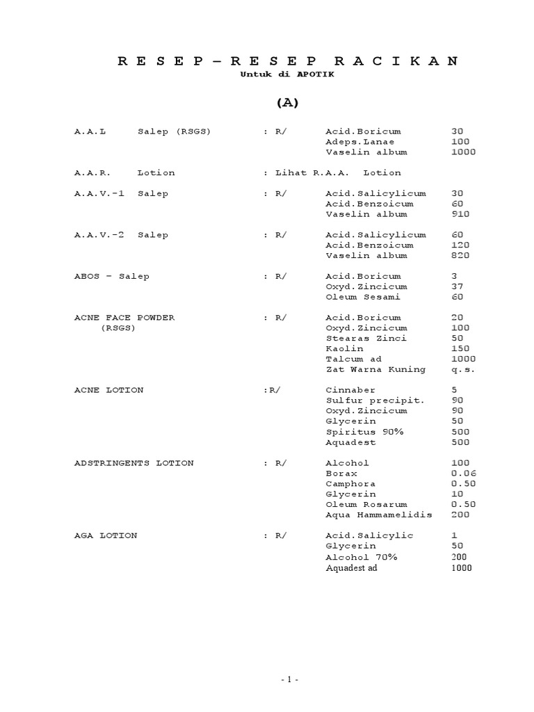 Resep - Resep Racikan | PDF