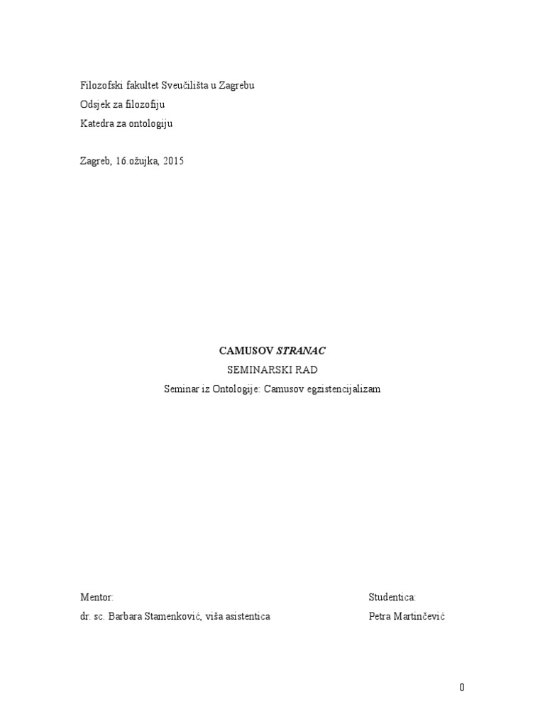 Stranac Camus | PDF