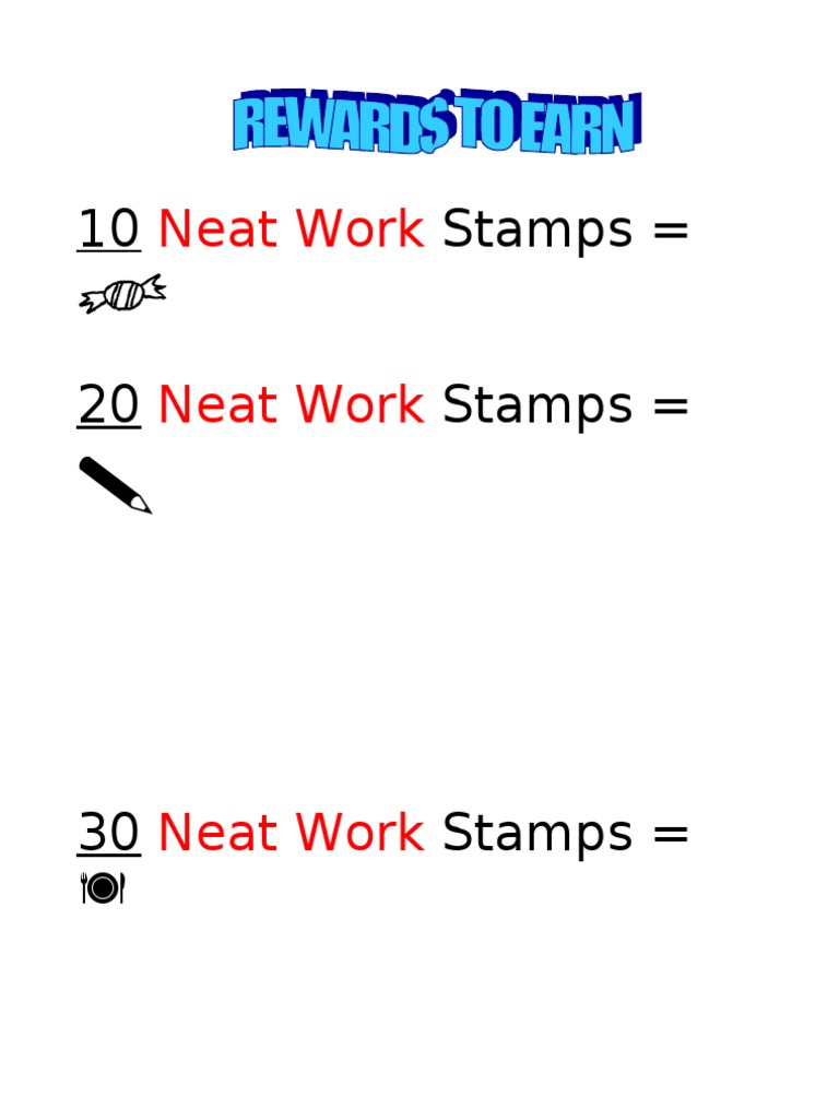 Neat Work Stamps Quantity Guide | PDF