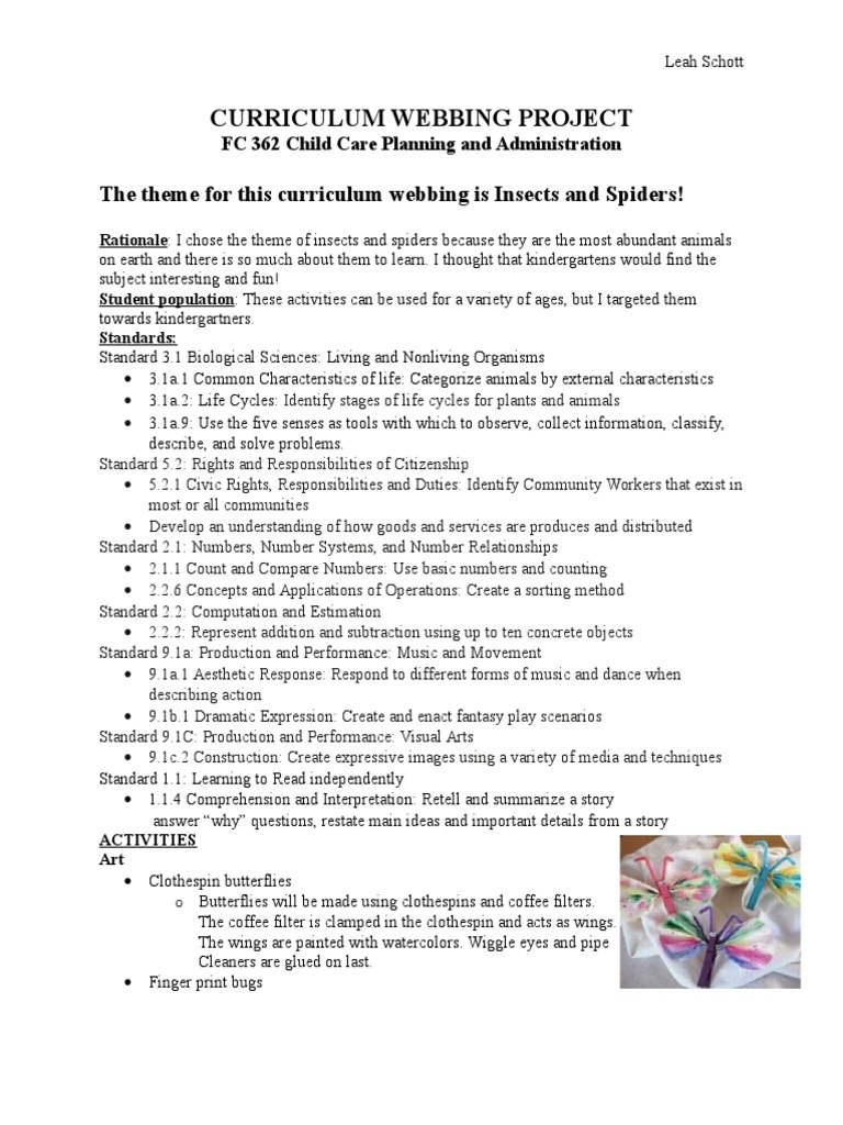Curriculum Webbing Project | PDF | Insects | Spider