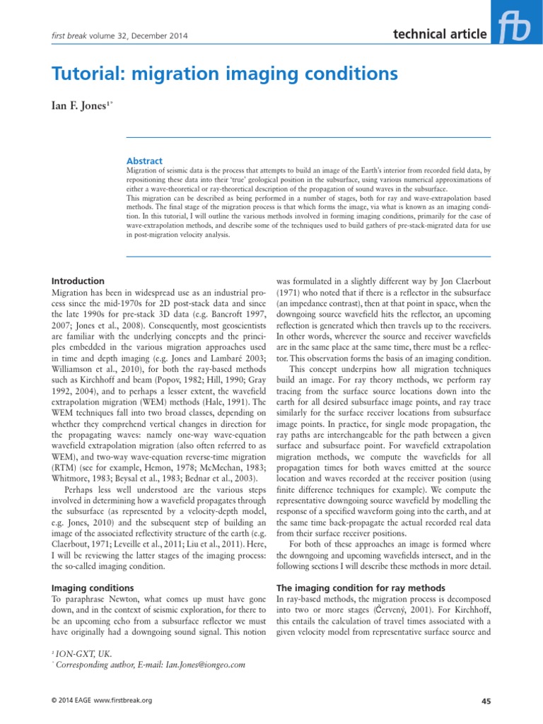 FB Tutorial Migration Imaging Conditions 141201 | PDF | Reflection ...