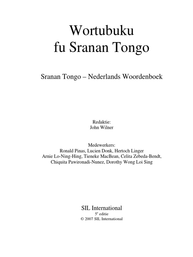 Wortu Buku Fu Sranan Tongo | PDF