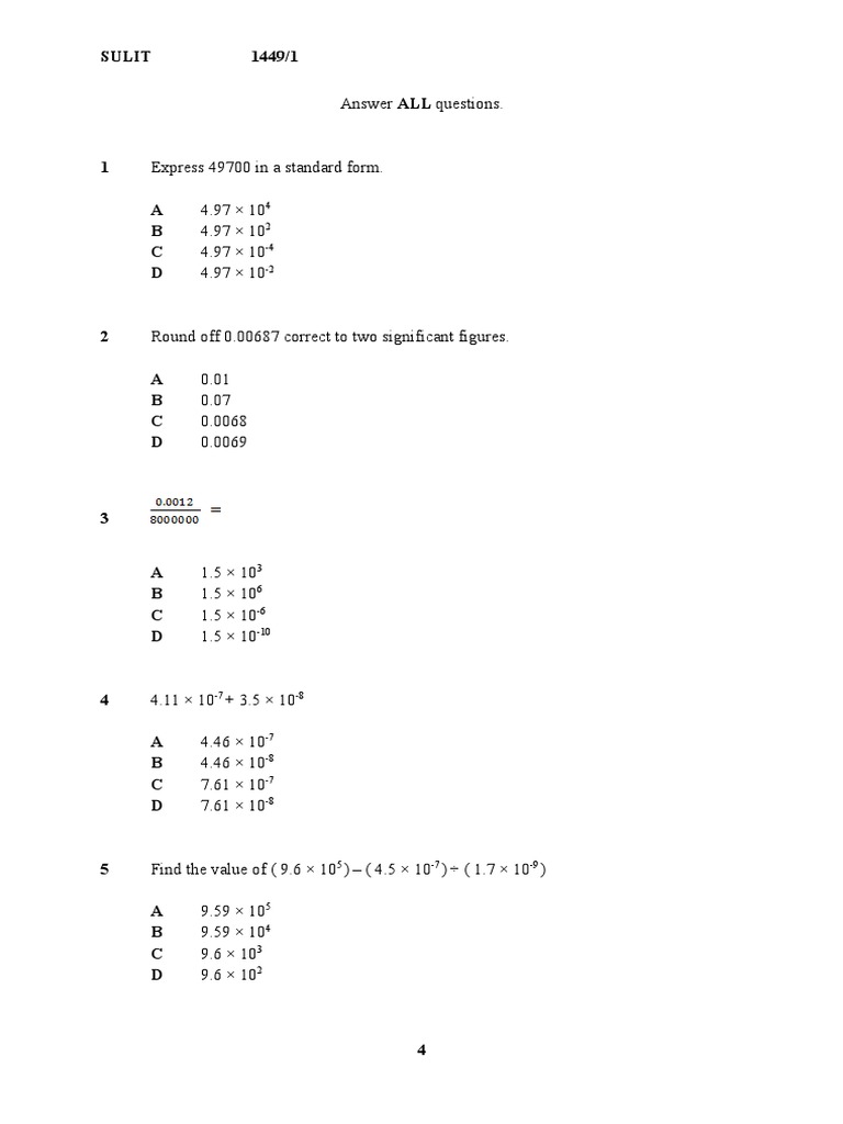 Math Form 4 Exam Midterm (2014) - Paper 1 | PDF | Line (Geometry ... Math Form 4 Exam Midterm (2014) - Paper 1 | PDF | Line (Geometry ...