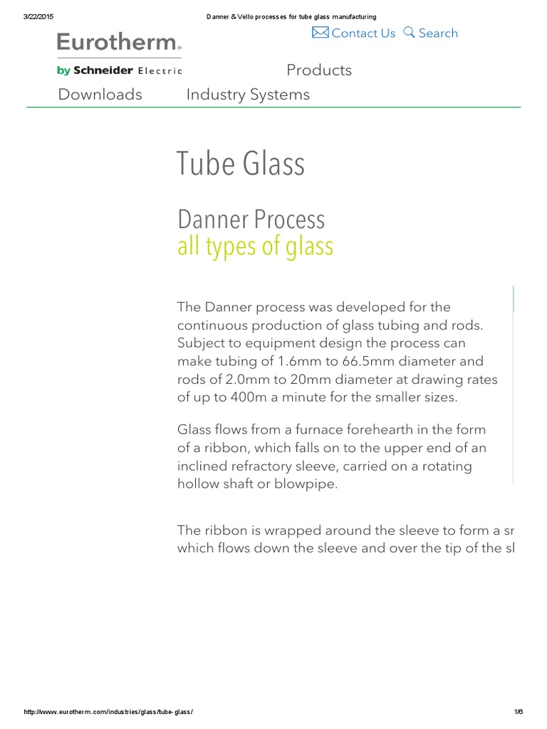 Danner & Vello Processes For Tube Glass Manufacturing | PDF ...
