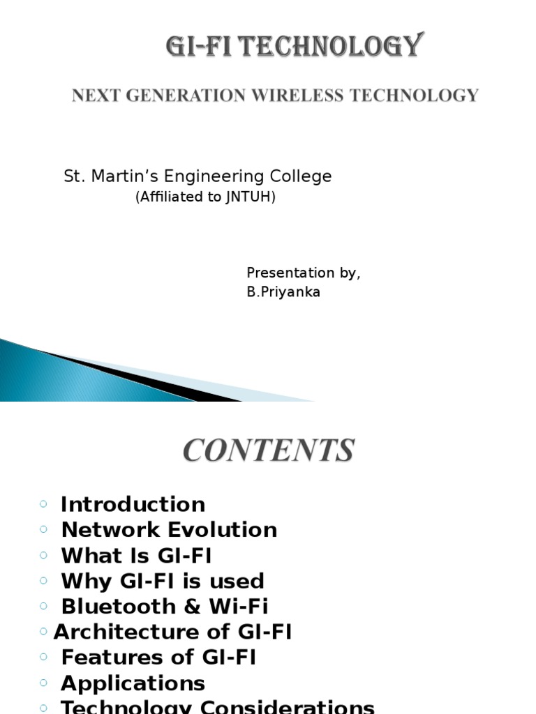GI-FI Technology | PDF | Wireless | Wi Fi