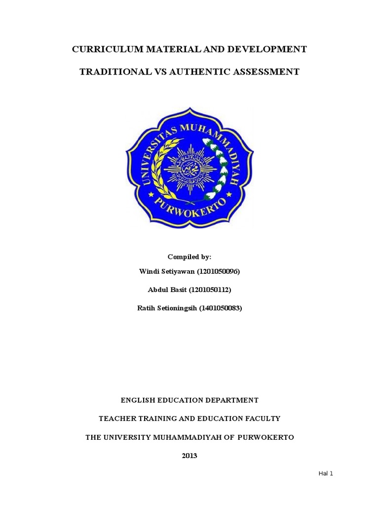 Authentic and Traditional Assessment | PDF | Educational Assessment ...