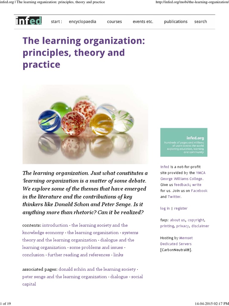 The Learning Organization - Principles, Theory and Practice | PDF ...