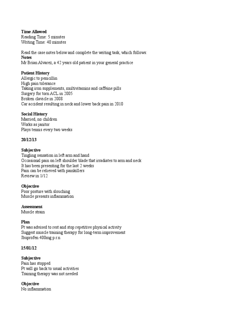 Oet Writing Sample Test | PDF