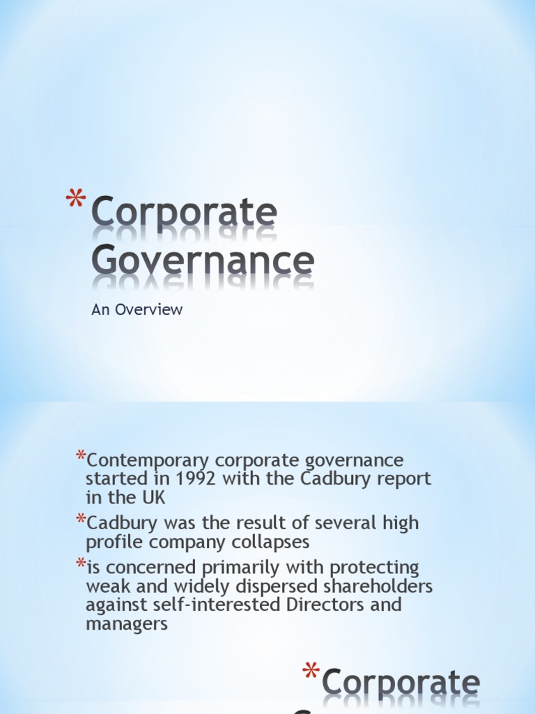 1 ACCA P1 Intro Corporate Governance | PDF | Corporate Governance ...