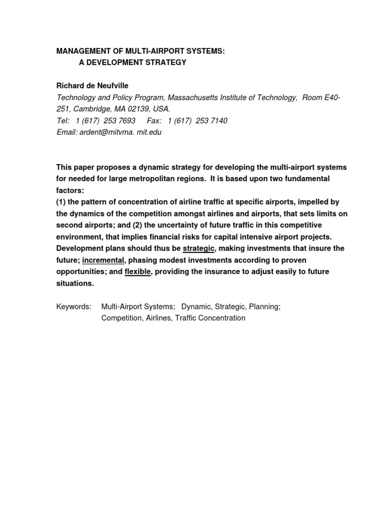 Multi Airport System | PDF | Airport | Airlines