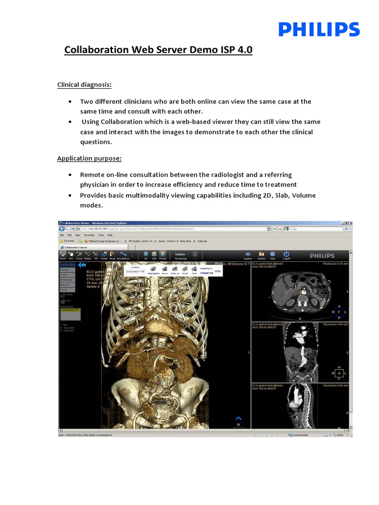IntelliSpace Portal - Collaboration Demo On Internet | PDF | Radiology ...