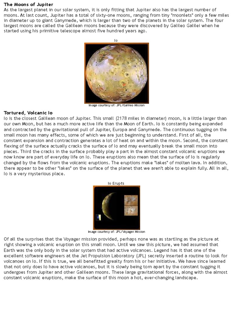 Image Courtesy Of: JPL/Galileo Mission | PDF | Jupiter | Europa (Moon)