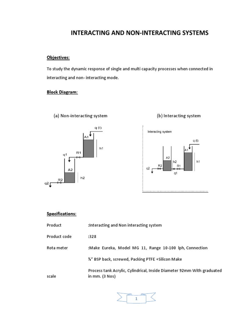 Interacting vs Non-Interacting Systems | PDF | Steady State | Pump