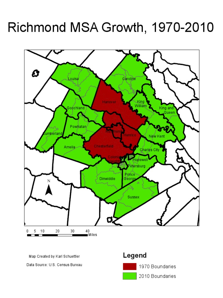 Richmond MSA Boundary Changes 1970-2010 | PDF